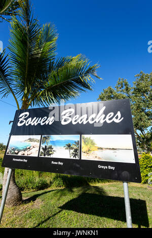 Bowen Beaches advertisement Sign, Bowen, Queensland, QLD, Australia ...