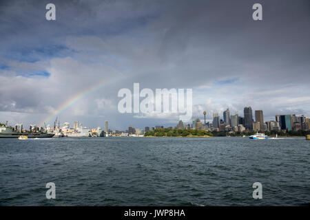rainbow over Sydney Harbour Stock Photo - Alamy