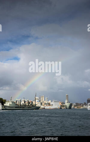 Rainbow over Sydney Harbour Stock Photo - Alamy
