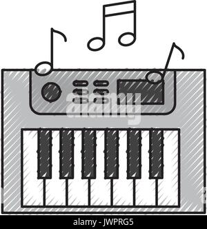 Piano musical notes, electronic keyboard, icon piano keys. Vector ...