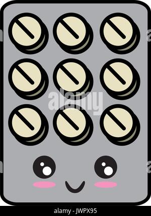 Medicine pills isolated kawaii cartoon vector illustration graphic ...