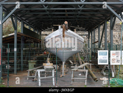 Nobby helen 11 wooden boat under restoration in conwy harbour north ...