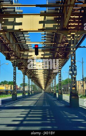 Chicago overhead CTA (City Transit Authority), subway train tracks ...
