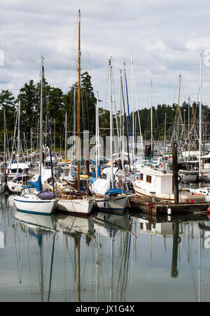Mirror Like Images of Yachts and Boats Docked in a Marina at Tsehum ...
