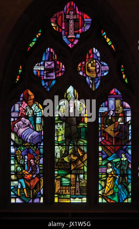 The Eyam Plague Window in St Lawrence Church Eyam Derbyshire Stock ...