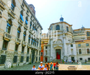 Venice, Italy - June 06, 2015: View one of venetian gondolier at Venice ...