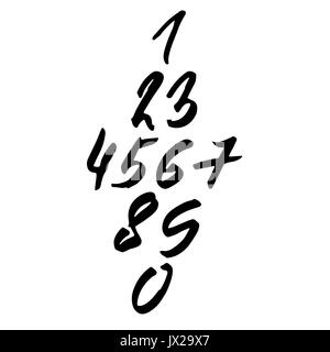 Brush lettering numbers Stock Vector Image & Art - Alamy