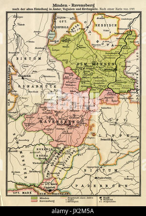 The Karte Minden Ravensberg is a historical map from 1797 depicting the ...