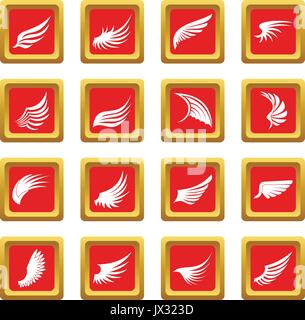 Red winged falcon. Vector illustration in flat style Stock Vector Image ...