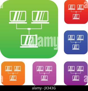 Exchange of data between computers set 9 collection Stock Vector Image ...