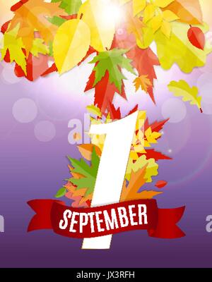 First 1 September Template Vector Illustration Stock Vector Image & Art ...