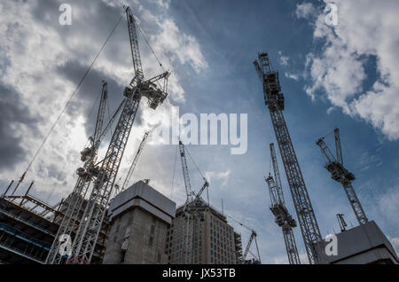 Cranes crowd round the Shell centre construction site Stock Photo - Alamy