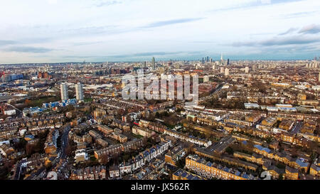 Aerial view south west of Clapham Junction railway lines suburban Stock ...