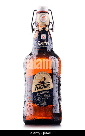 POZNAN, POLAND - JUNE 2, 2017: Fischer Tradition is a brand of beer ...