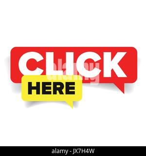 click here sign. click here square speech bubble. click here Stock ...
