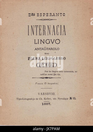 The 'Esperanto Lingvo Internacia' (International Esperanto Language) is ...