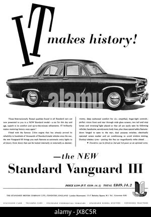 Advert for the standard vanguard saloon car 1948. Advert shows a gold ...