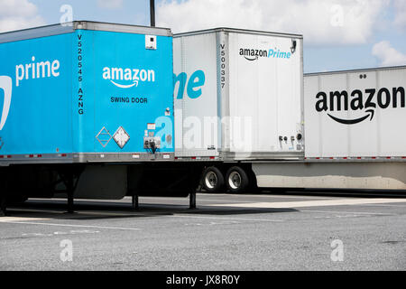 Amazon Prime truck trailers outside of a Amazon Fulfillment center in ...