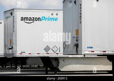 Amazon Prime truck trailers outside of a Amazon Fulfillment center in ...
