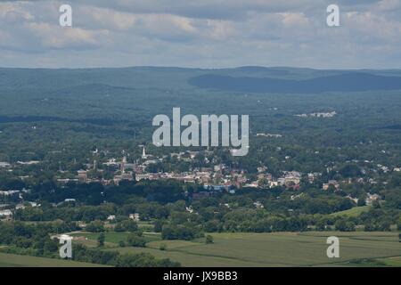 The view from the summit of Mount Holyoke in Hadley Massachusetts along ...