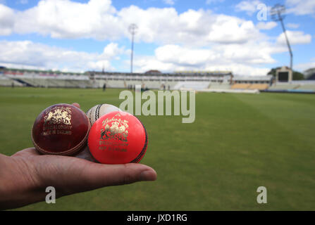 The pink Dukes ball to be used in the 1st Day Night Test match during ...