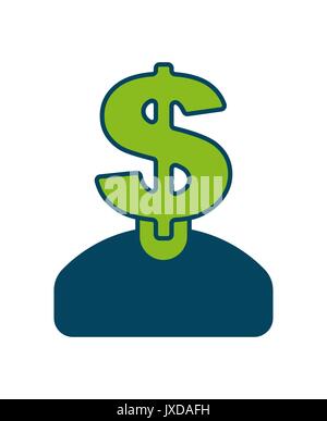 money currency businessman glyph icon vector illustration Stock Vector ...