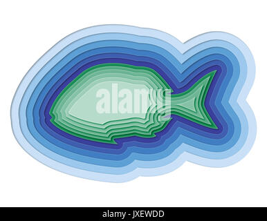 illustration of a layered fish in the sea Stock Photo - Alamy