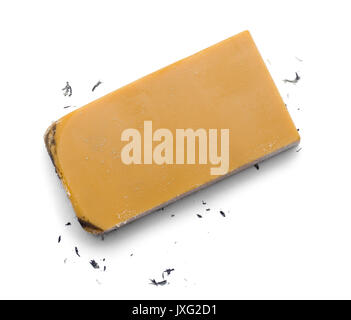 used eraser on white background Stock Photo - Alamy