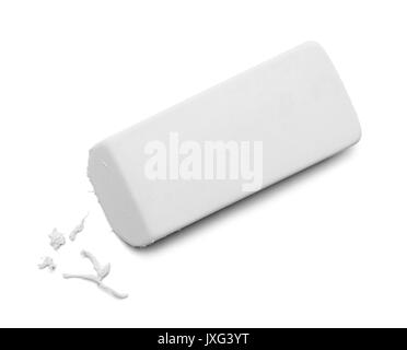 used eraser on white background Stock Photo - Alamy
