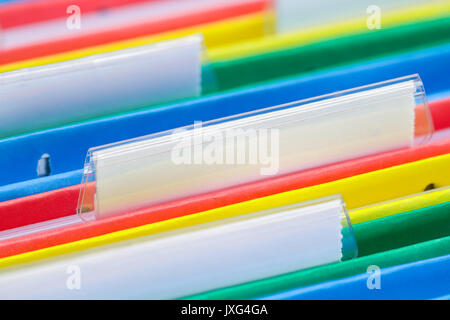 Colored File Folder with Tabs Close Up Stock Photo - Alamy