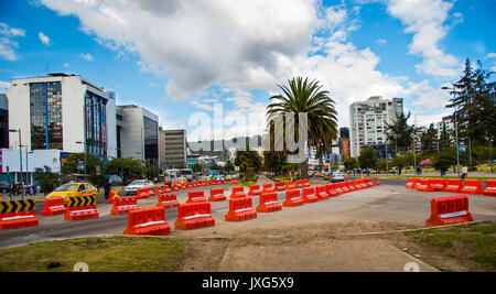Financial District of Quito, Naciones Unidas Boulevard with mirrored ...