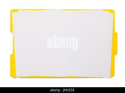 Yellow File Folder with Papers Isolated on White Background Stock Photo ...