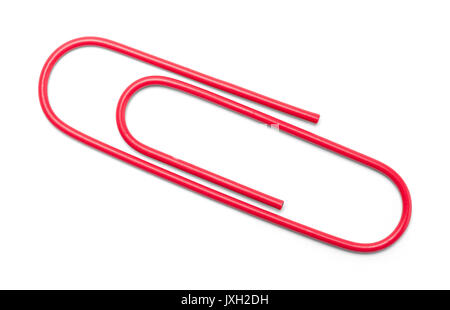 red paper clip on white background Stock Photo - Alamy