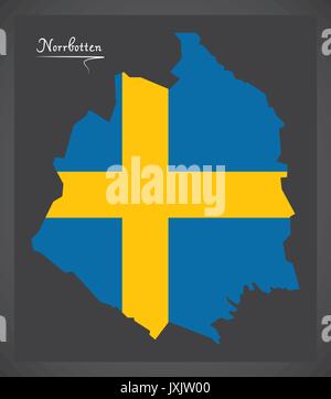 Norrbotten regional flag, Sweden, vector illustration Stock Vector ...