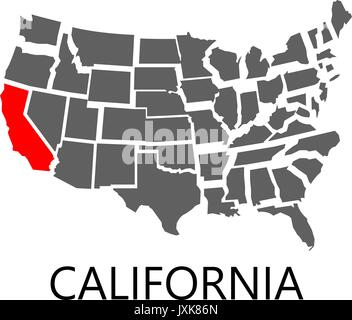 Outline map of California marked with red line Stock Vector Image & Art ...