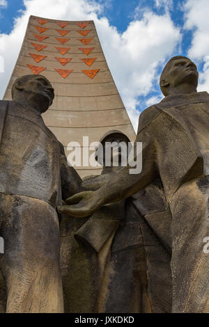 perimeter wall and watchtower at Sachsenhausen concentration camp ...