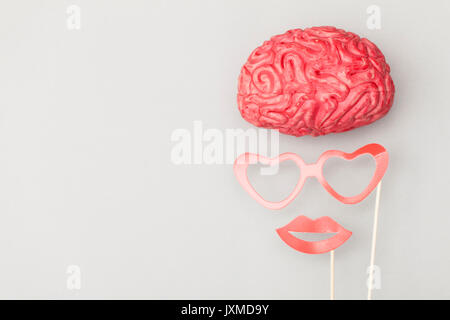 Human brain with comedy props Stock Photo - Alamy