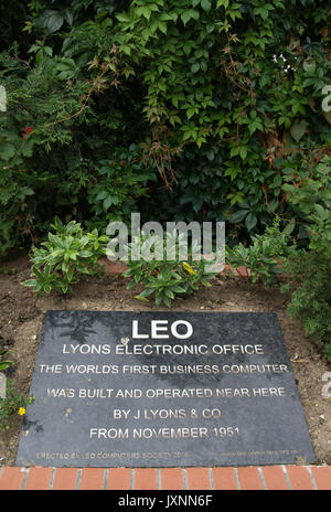 Plaque commemorating The Lyons Electronic Office (LEO), The World's ...