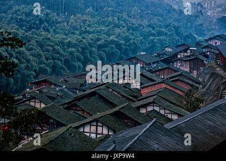 Chongqing, China - The view of famous old shanty town, Shibati Stock ...