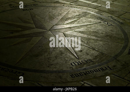 A compass rose on the pavement Stock Photo - Alamy