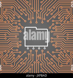 Database Over Computer Chip Moterboard Background Data Center System ...