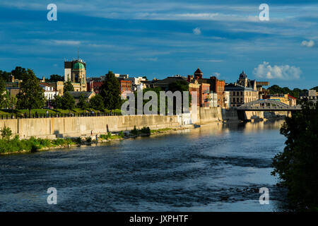 Skyline view of downtown Cambridge (Galt) with Grand River. Cambridge ...