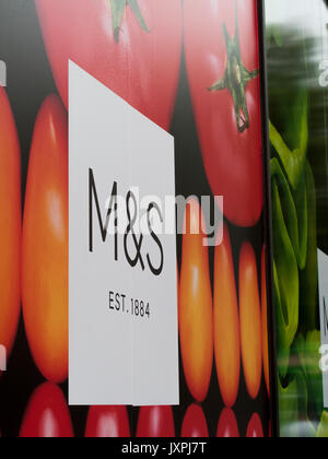 Marks and Spenser shopfront window display, company founded in 1884 by ...