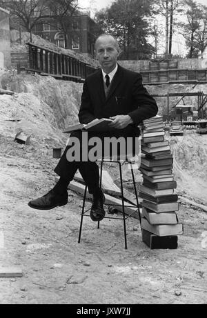 John Hallock Berthel, Sitting in front of MSE Library, Three-quarter ...