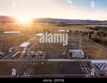 Aerial view of a high voltage substation Stock Photo - Alamy