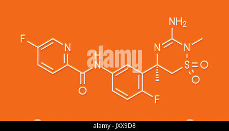 Verubecestat Alzheimer's disease drug molecule (BACE1 inhibitor ...