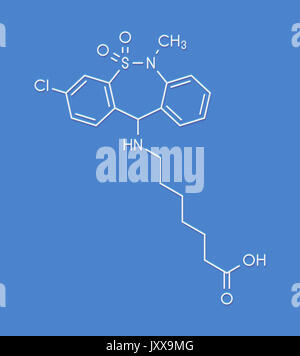 Tianeptine antidepressant drug molecule. Skeletal formula Stock Photo ...
