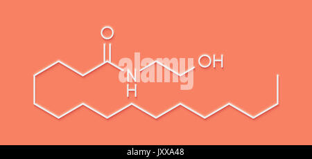 Palmitoylethanolamide (PEA) drug molecule. Skeletal formula Stock Photo ...