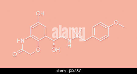 Olodaterol COPD drug molecule (ultra-LABA class). Skeletal formula ...