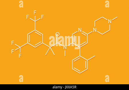 Netupitant drug molecule. NK1 receptor antagonist, used in combination ...